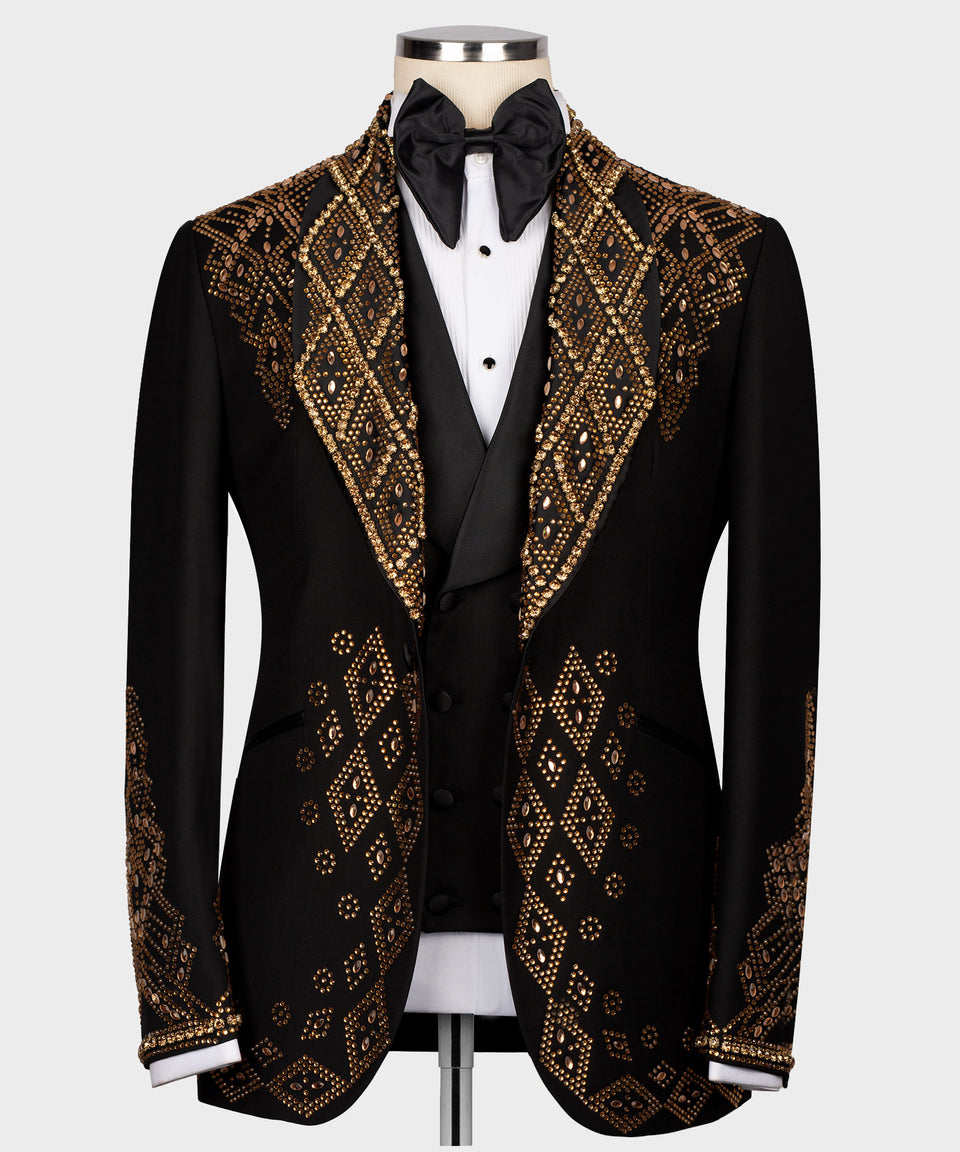 Gold Stone Embroidered Custom Desing Tuxedo – Dio Babylonian