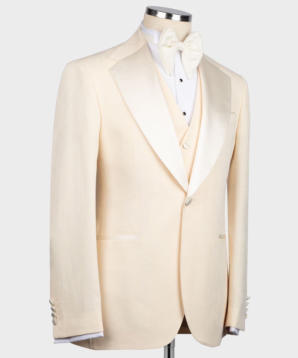 Cream Satın Collar Cream Tuxedo – Dio Babylonian