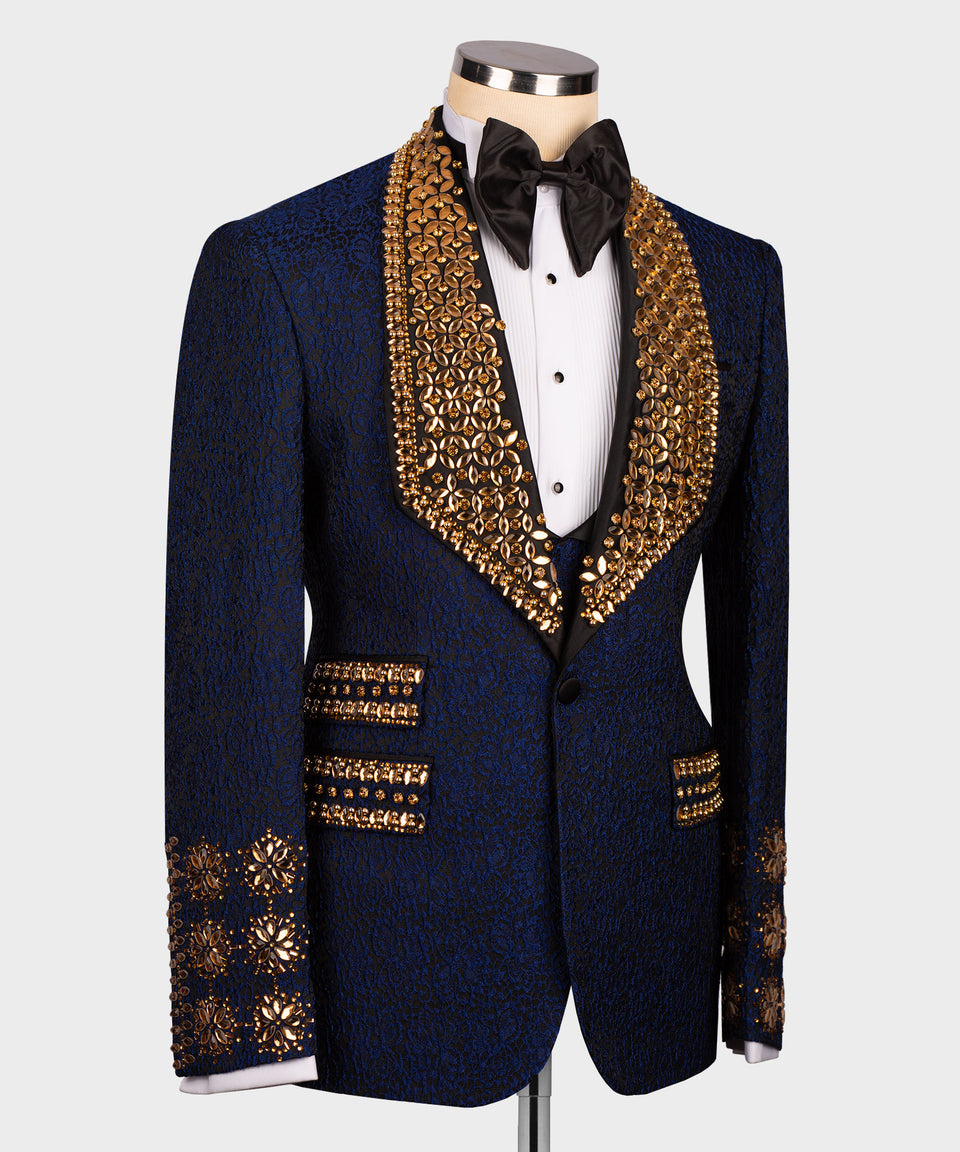 Gold Gem Stone Dark Blue Special Tuxedo – Dio Babylonian